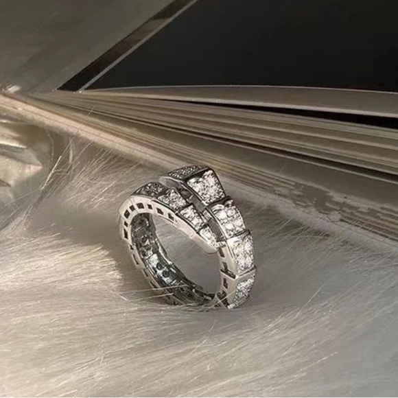 Anthropologie | Jewelry | Serpenti Viper Silver Snake Crystal Ring ...